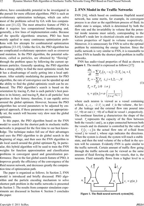 Dynamic Shortest Path Algorithm In Stochastic Traffic Networks Using Pso Based On Fluid Neural