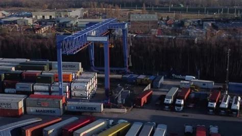 Shipping Container Crane Lift Unloading Stock Video Pond5