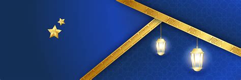 프리미엄 라마단 블루와 골드 컬러풀 와이드 배너 디자인 배경 0명에 대한 스톡 벡터 아트 및 기타 이미지 0명 3차원 형태 공휴일 Istock