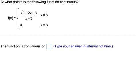 solved at what points is the following function continuous f x beginarrayl x 2 2x 3 x 3 x