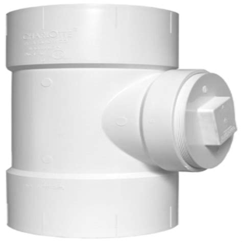 Charlotte Pipe 6 In Pvc Dwv Cleanout Tee With Plug Pvc 00444x 1400