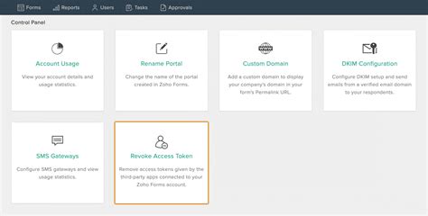 revoke access token zoho forms user guide