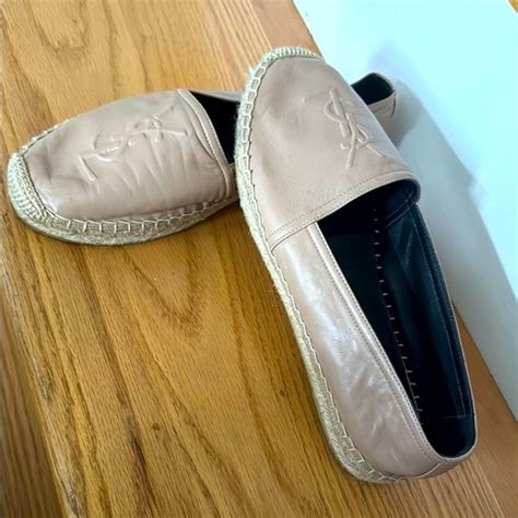 Yves Saint Laurent Shoes Ysl Espadrille Flats With Embroidered Logo