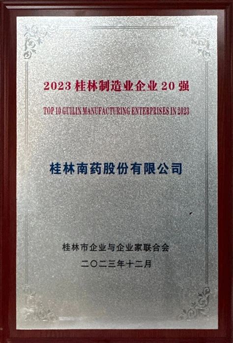 喜报桂林南药荣获桂林市企联三大奖项，总裁彭小丹获2023桂林优秀企业家称号 桂林南药股份有限公司