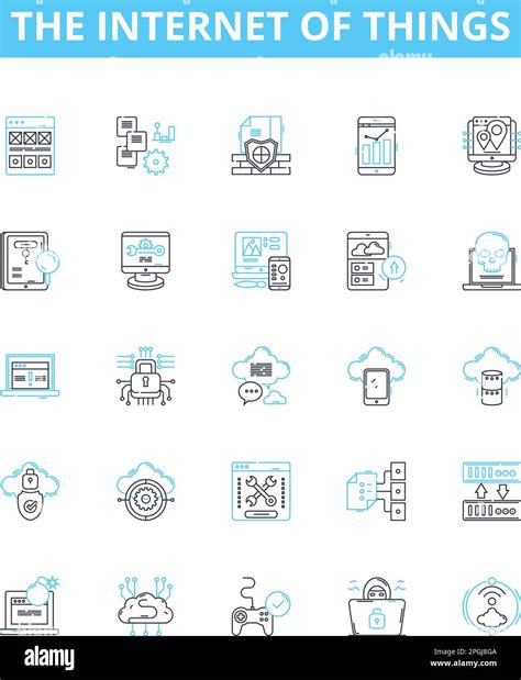 The Internet Of Things Vector Line Icons Set Iot Smart Connected