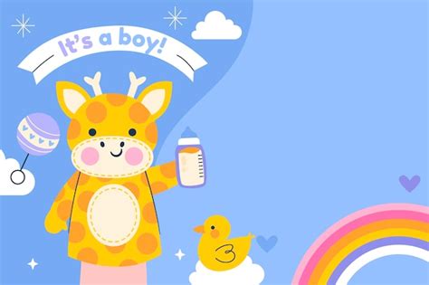 아기 발표 아기 소년 배경 무료 벡터