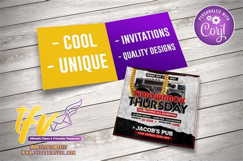 Digital Invitation Throwback Thursday Flyer 90s Hip Hop Etsy