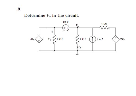 Solved Determine Vo In The Circuit Determine V1 Vo In The Chegg Com