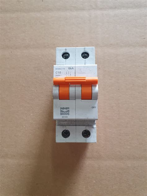 Nhp 10 Amp Mod6 Miniature Circuit Breaker Mcb C Curve 2 Pole 6ka