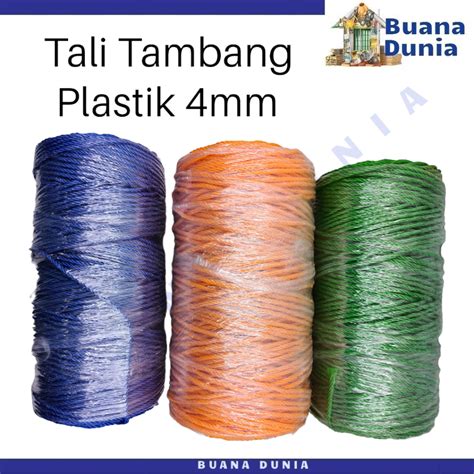 Jual Tali Tambang Plastik Mm Tali Plastik Nylon Warna Warni Mtr Shopee Indonesia