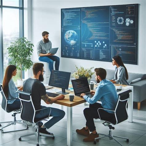 Agile Software Development Team Premium Ai Generated Image