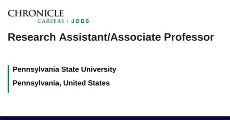 Research Assistantassociate Professor Job With Pennsylvania State