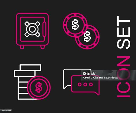 라인 말풍선 채팅 달러 기호가 있는 동전 화폐 안전 아이콘을 설정합니다 벡터 0명에 대한 스톡 벡터 아트 및 기타 이미지 0명 Brand Name Online