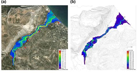 Spatial Distribution Of Maximum Floodwater Depth A And Of Download Scientific Diagram