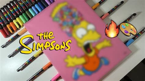 Bart Simpson Doodle Canvas With Posca Markers 👀🎨 Viral Posca