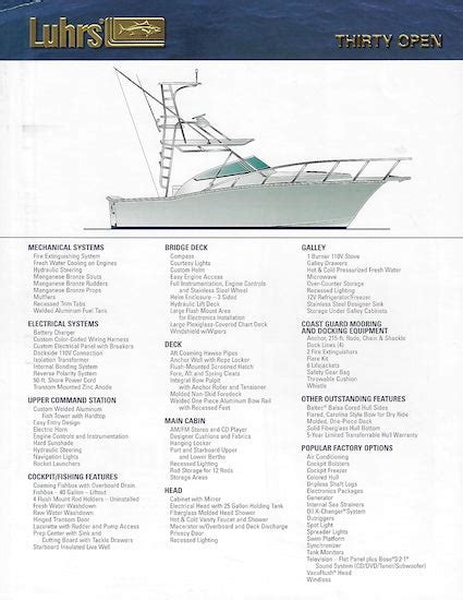 Luhrs 30 Open Specification Brochure Sailinfo I