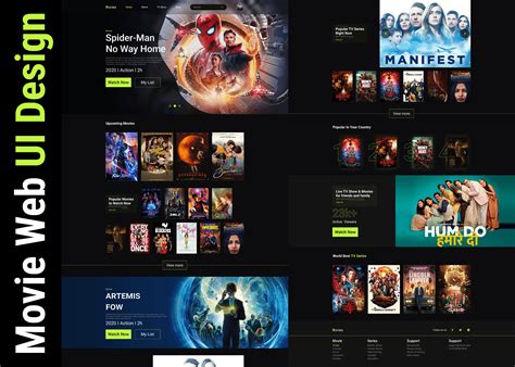 Custom Movie Website Landing Page Ui Design On Behance
