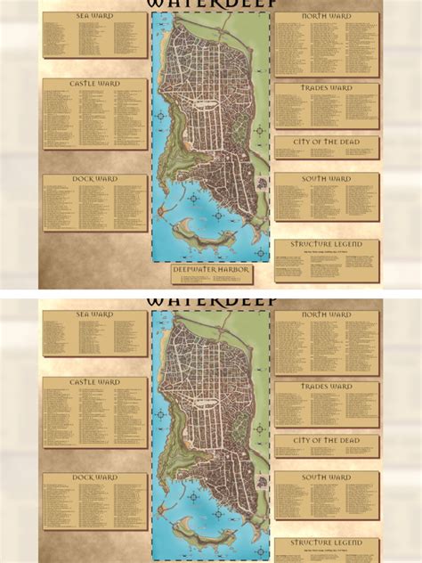 Waterdeep City Map For Dandd 5e Pdf Wizards Of The Coast Games