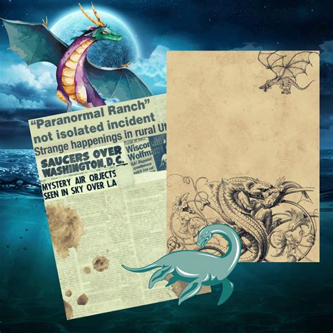 Myths And Legends Collage Sheets Paranormal Digital Prints