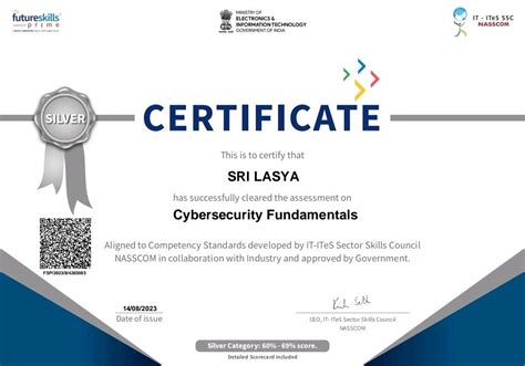 Sri Lasya On Linkedin Futureskillsprime Cybersecurity Nasscom Computerscience Technology