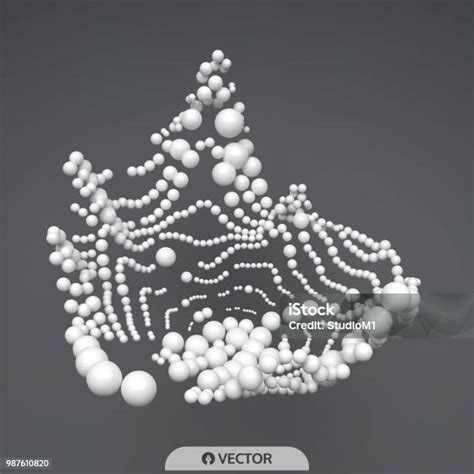 3d 영역 구성입니다 빈 공간에 많은 공 추상적인 배경입니다 벡터 일러스트입니다 생식 아트입니다 디자인에 대한 스톡 벡터 아트 및 기타 이미지 Istock