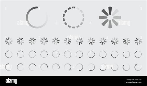 Circular Loading Buffering Icons Vector Set Video Ready For Animation