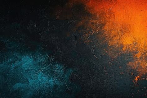 Dark Vibrant Gradient Background In Orange And Blue Premium Ai Generated Image