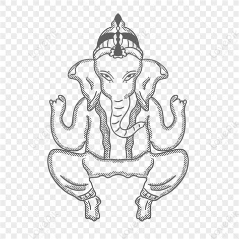 손으로 그린 만화 코끼리 일러스트 모자 인도 그림문화코끼리 신 Png 일러스트 무료 다운로드 Lovepik