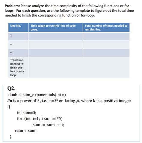 Solved Analyze The Time Complexity Of The Following Chegg