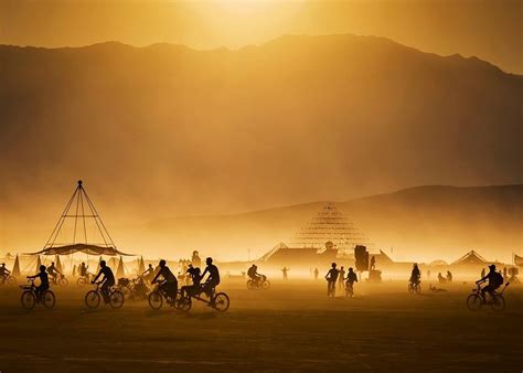 Photo By Dina Litovsky A Golden Sunset At The Burning Man Festival