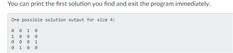 Solved Make A Function To Solve A N Queens Problem You Can