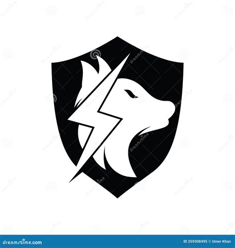 Thunder Wolf Logo Design Stock Vector Illustration Of Grey 259308495