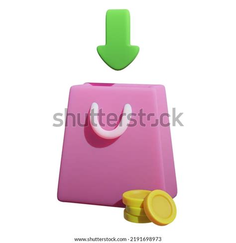 3d illustrasion 3d object render shopping ภาพประกอบสต็อก 2191698973