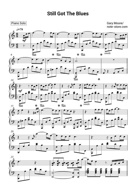 Gary Moore Still Got The Blues Noten Für Piano Downloaden Für