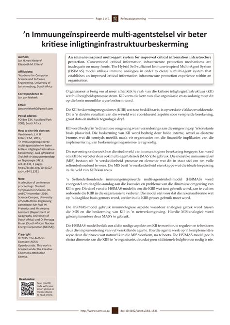 Pdf An Immune Inspired Multi Agent System For Improved Critical Information Infrastructure