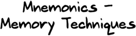 Mnemonics Memory Techniques