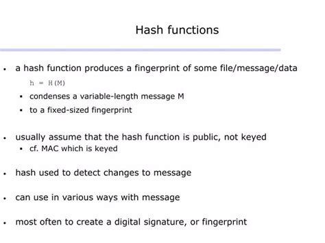 Ppt Hash Functions Powerpoint Presentation Free Download Id7055273