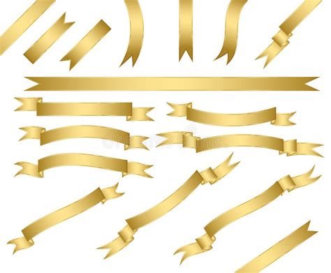 Cintas Del Oro Fijadas Ilustración Del Vector Ilustración De Conjunto