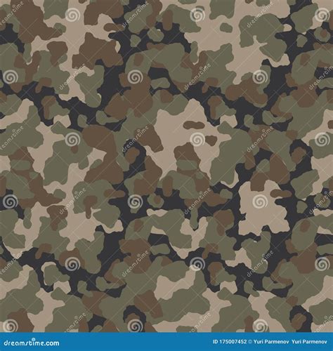 Military Camouflage Texture Repeats Seamless Camo Vector Pattern For Army Clothing Stock