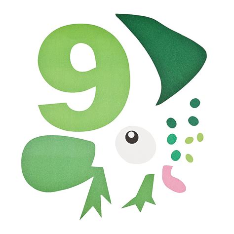 Crafting Number 9 With Green And Pink Shapes Diy Frog Craft Project