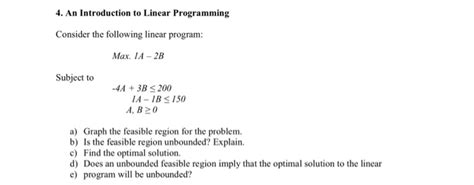Solved An Introduction To Linear Programming Consider The Chegg
