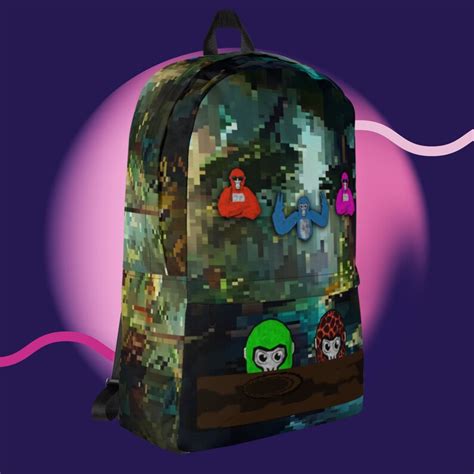 Gorilla Tag Pixelated Background Backpack Water Resistant Laptop