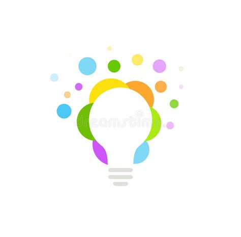 Lightbulb Icon Creative Idea Logo Design Concept Bright Colorful