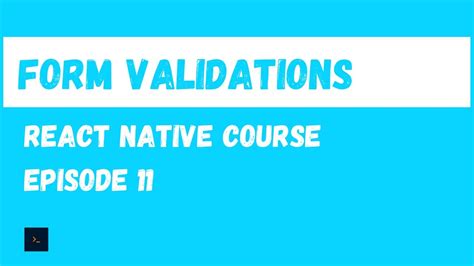 React Native Form Validation React Native Beginner Project Course 11