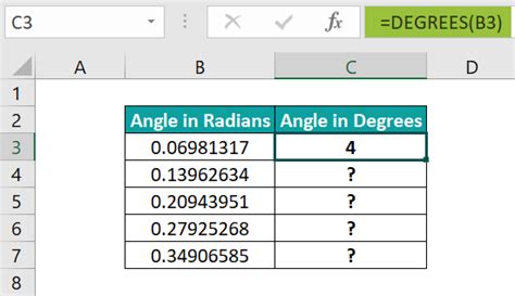 Degrees Function In Excel Formula Examples How To Use
