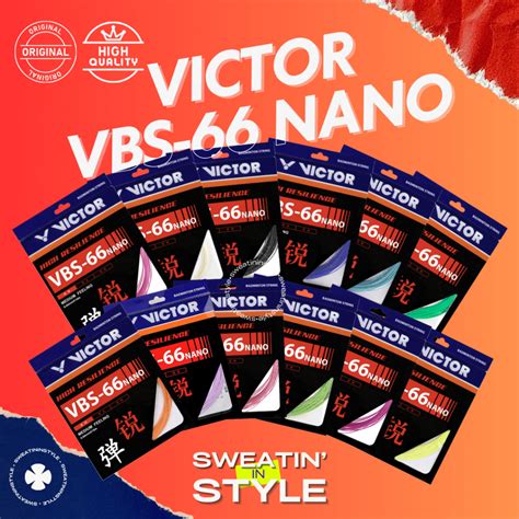100 Ori Victor Badminton String Vbs 66 Nano Shopee Malaysia