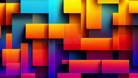 a pattern of overlapping rectangles in bright colors with a gradient