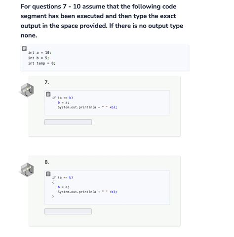 Solved For Questions Assume That The Following Code Chegg