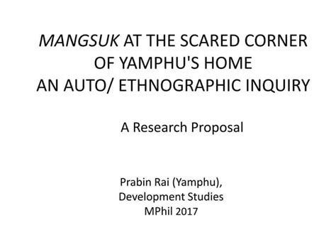 An Autoethnography Research Proposal Pptx