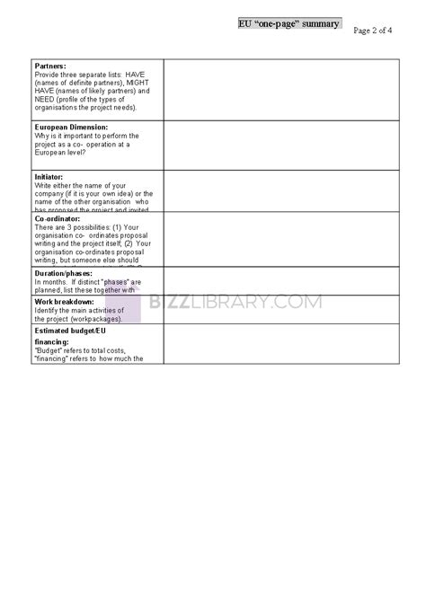 EU Project Proposal Summary